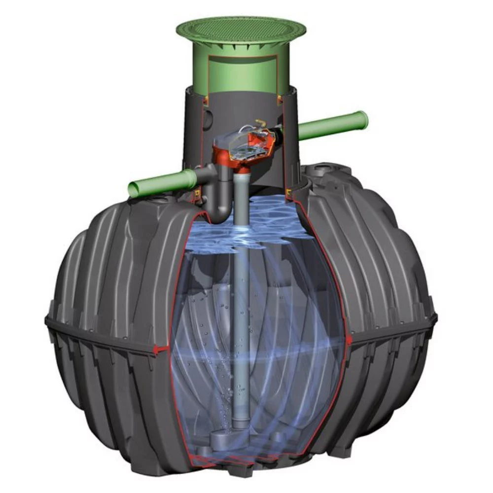 Kit complet ECOPLUS cuve CARAT 8500L à enterrer - DN160 - Maxi Réhausse Passage piéton et ...