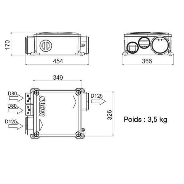 Ventilation simple flux auto réglable ALINEO 3 - Nather